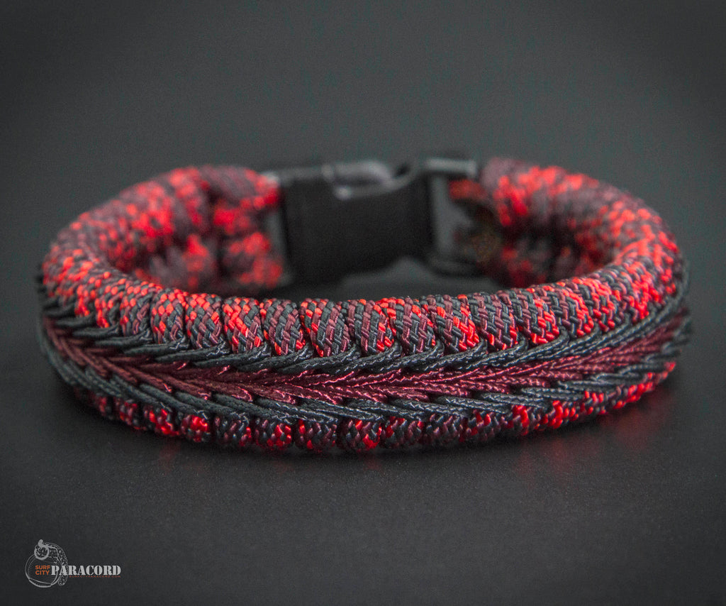 Wide Stitched Fishtail Paracord Bracelet (Red Hawk) – Surf City ...